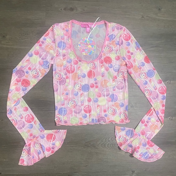 Dolls Kill | Tops | Nwt Dolls Kill X Candyland Sweet Pieces Mesh Top ...